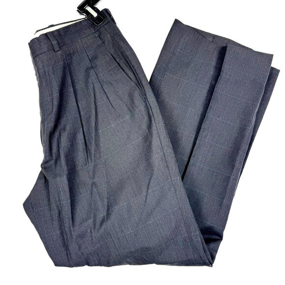 Pants | Vtg 196s 1980s Mens 34x29 Black Plaid Pinstripe Relaxed Pants ...